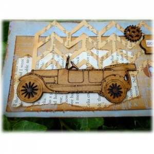 Wood Vintage Car Shape 2 for altered art and craft projects